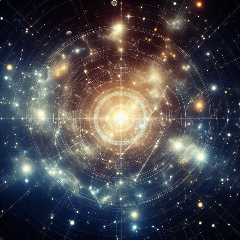 Constellation Map of a Celestial Realm a Map of a Celestial Real Stock ...