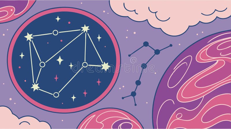 Constellation Map Night Sky. Astronomy and Celestial Navigation Design ...
