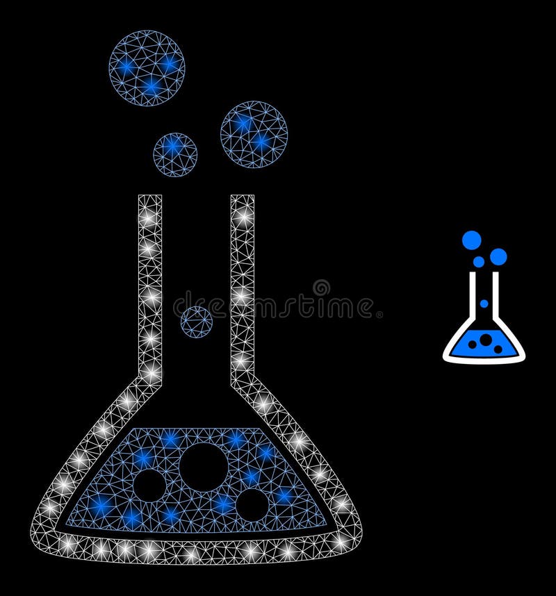 Flare Net Reaction Flask with Lightspots Stock Vector - Illustration of ...