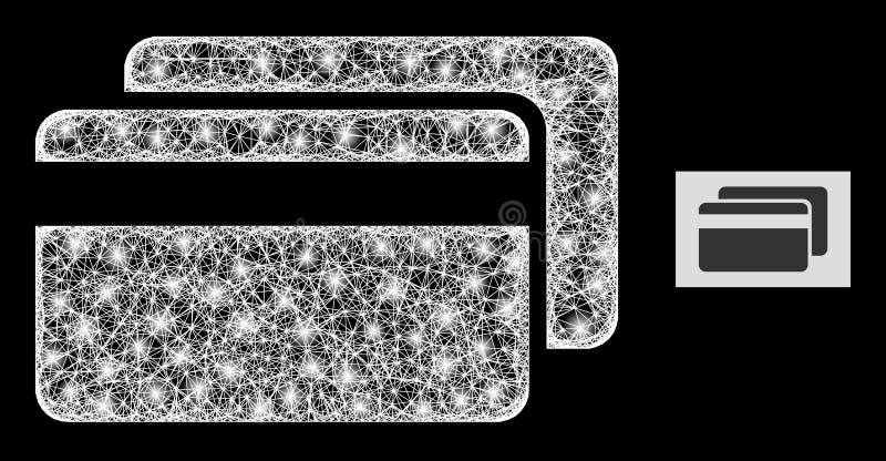 Flare Linear Mesh Credit Cards Icon with Light Spots Stock Vector ...