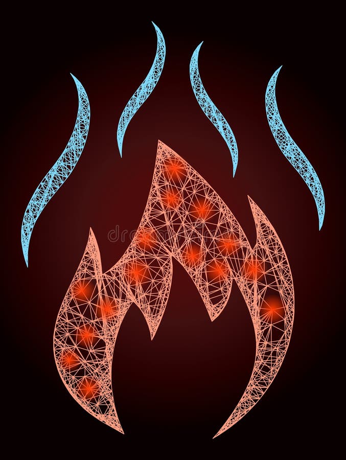 Constellation Net Mesh Fire with Smoke with Lightspots Stock ...