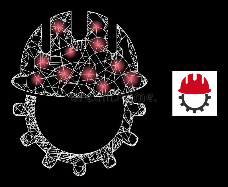 Bright Hatched Mechanics Engineering Mesh Icon with Light Spots Stock ...