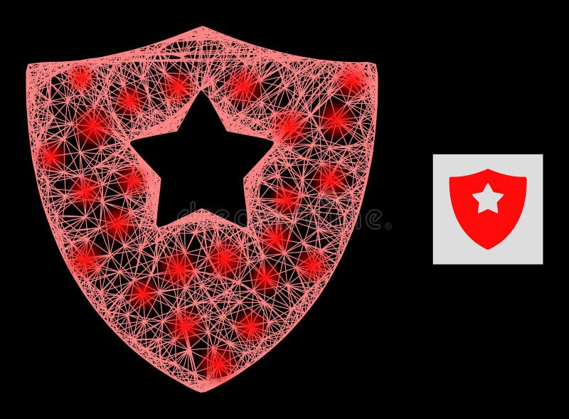 Shiny Net Mesh Guard Shield with Glare Spots Stock Vector ...