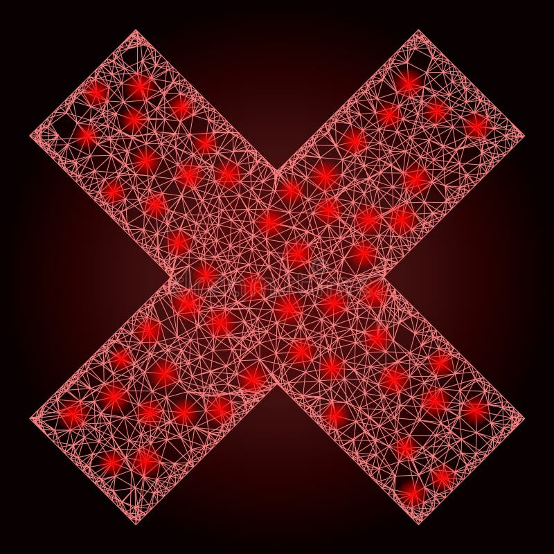 Constellation Network Mesh X-Cross with Glare Spots Stock Vector ...