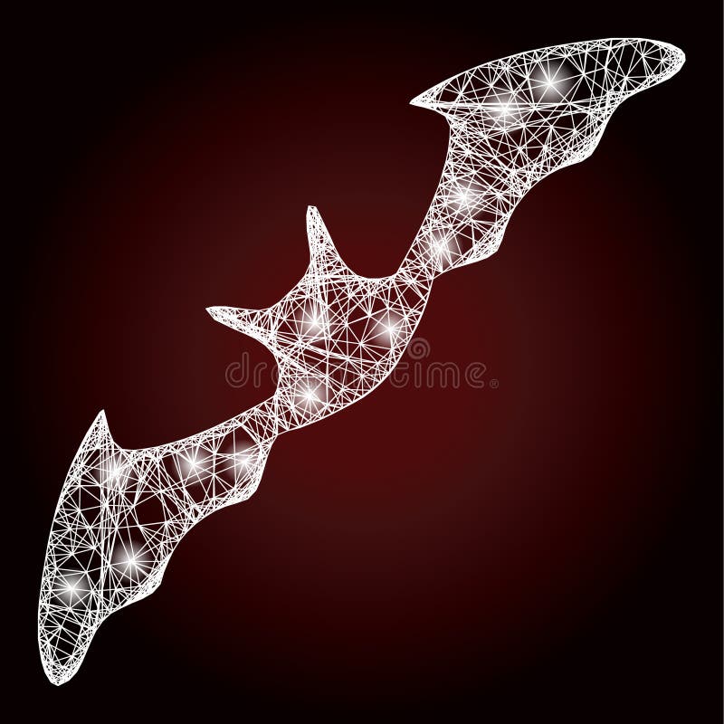 Constellation Network Mesh Flying Bat with Lightspots Stock Vector ...