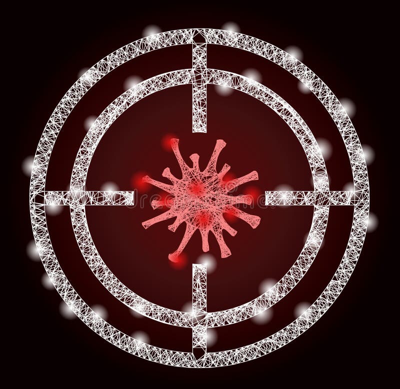 Constellation Network Mesh Target Virus with Light Spots Stock Vector ...