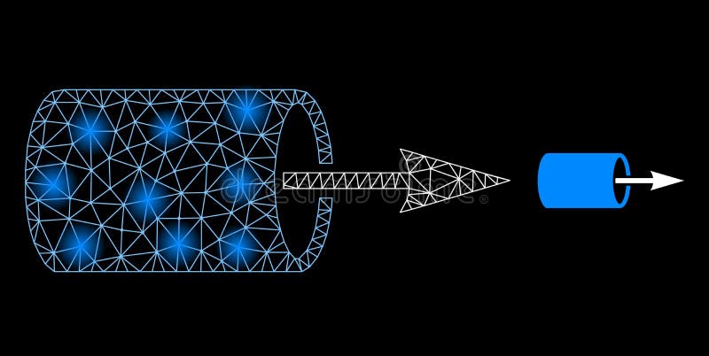 Bright Web Network Pipe Flow Direction Icon with Sparkles Stock Vector ...