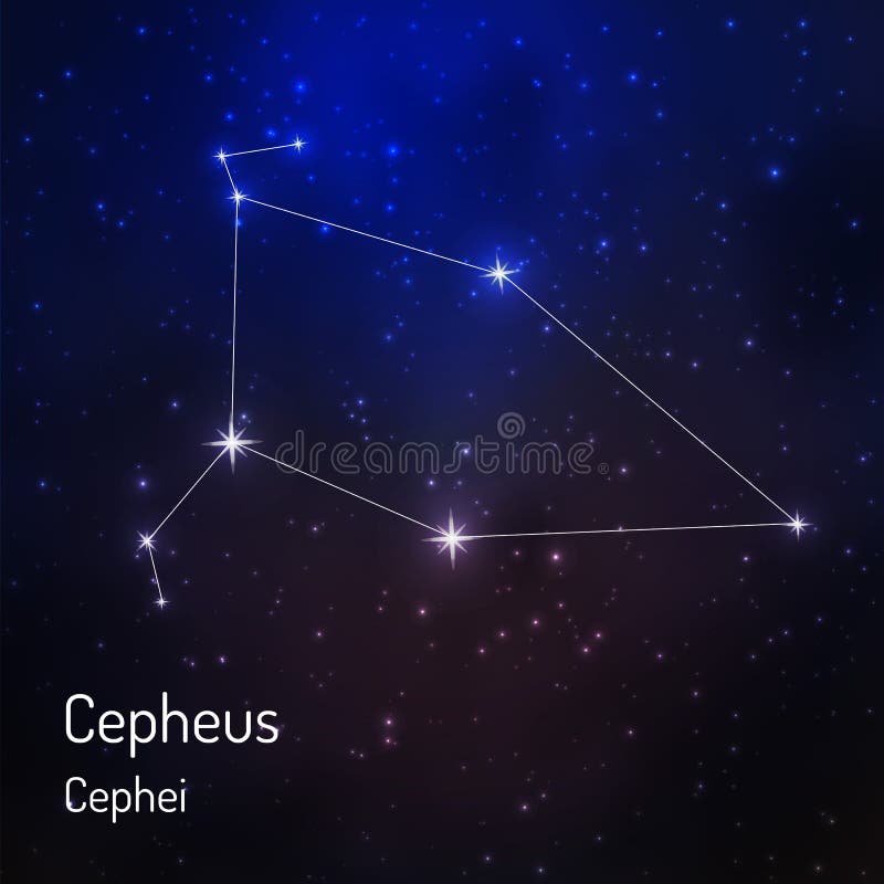 The Constellation Cepheus Star In The Night Sky. Stock Vector ...