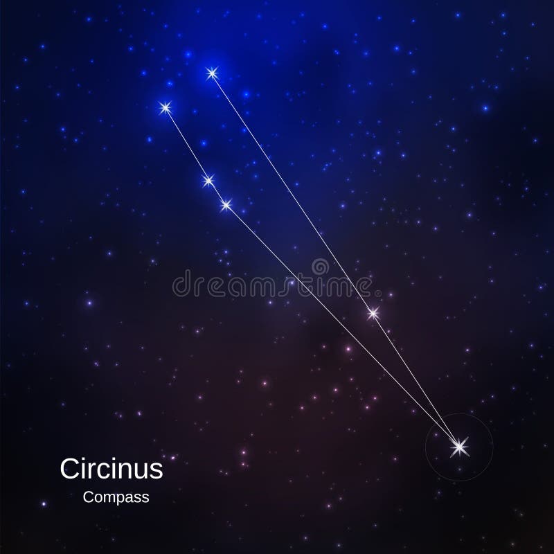 Circinus Constellation. Starry Night Sky. Zodiac Sign. Cluster of Stars ...