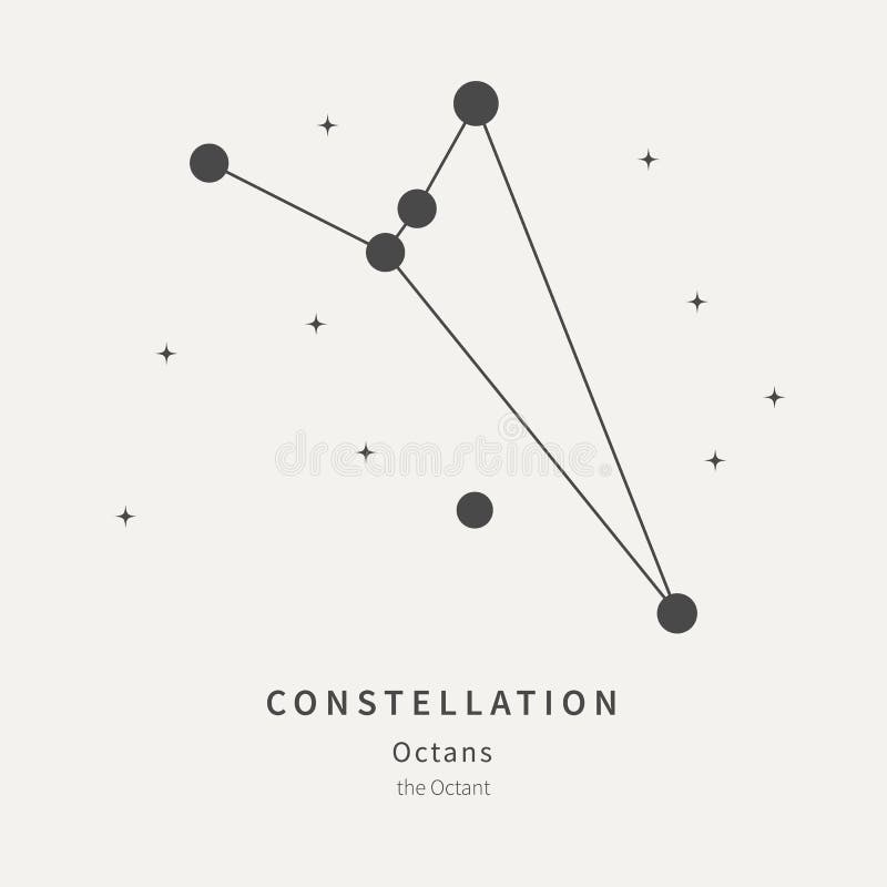 Constellation Octans, Octant, Night Star Sky Stock Vector ...