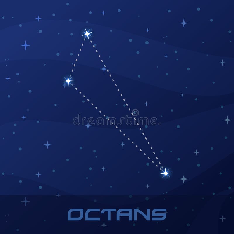 The Constellation Octant in the Night Starry Sky. Vector Illustration ...