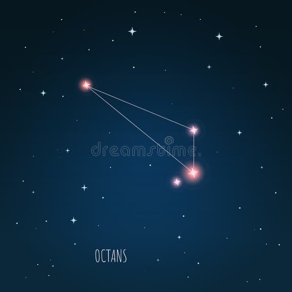 Constellation Octans Scheme in Starry Sky Space Stock Vector ...