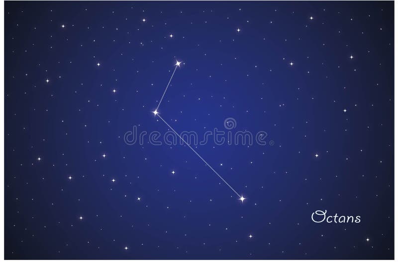 Octans Constellation. Starry Night Sky. Cluster of Stars, Galaxy. Deep ...