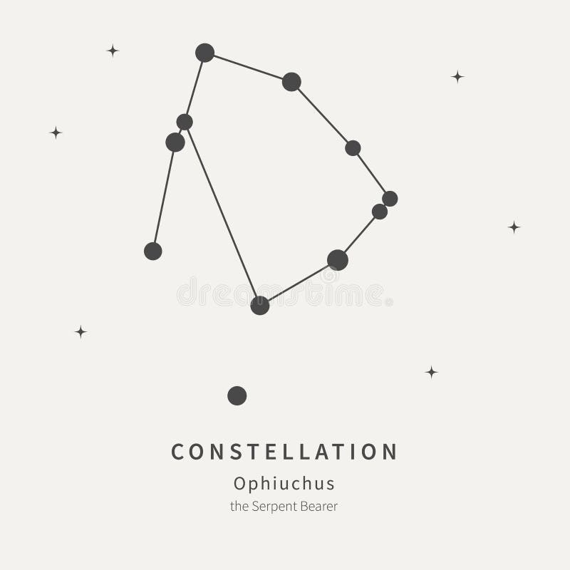 The Constellation of Ophiuchus. the Serpent Bearer - Linear Icon Stock ...