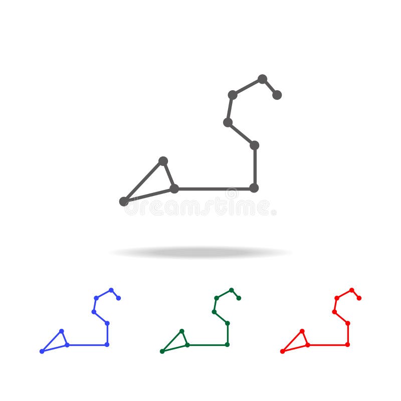 Constellation and Part of Zodiacal System Canser Leo Icon. Elements in ...