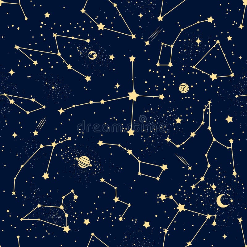 Constellation Pattern. Section of Sky with Stars Stock Vector ...