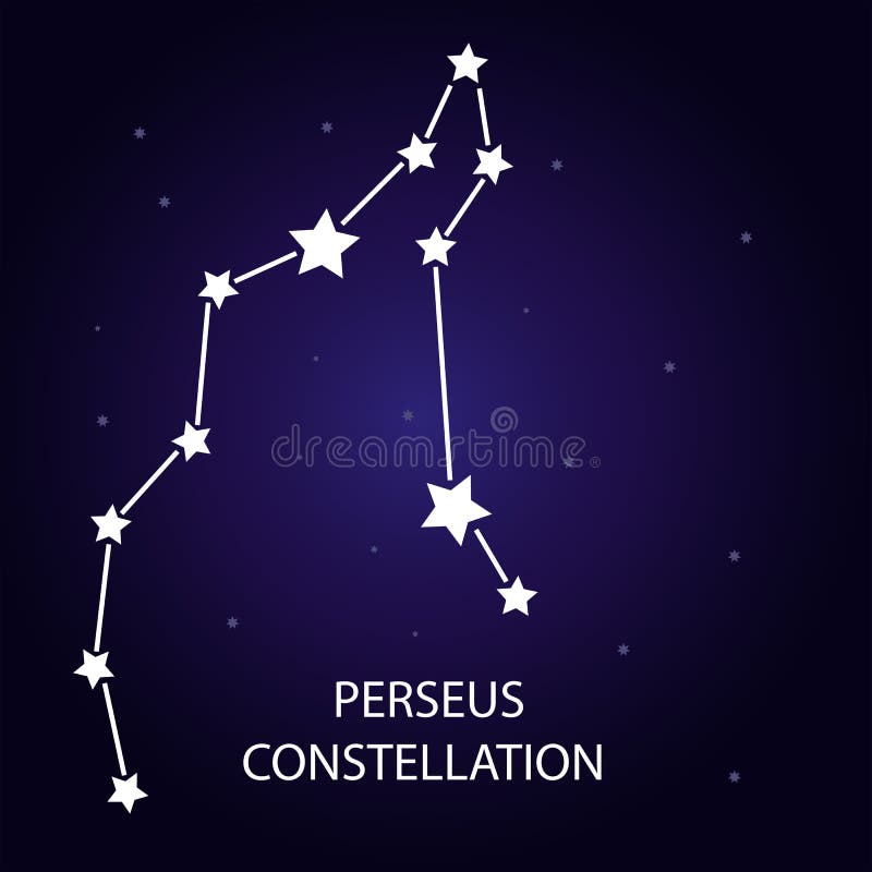 The Constellation of Perseus with Bright Stars. Vector Illustration ...
