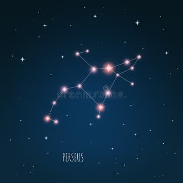 Constellation Perseus Scheme in Starry Sky Space Stock Vector ...