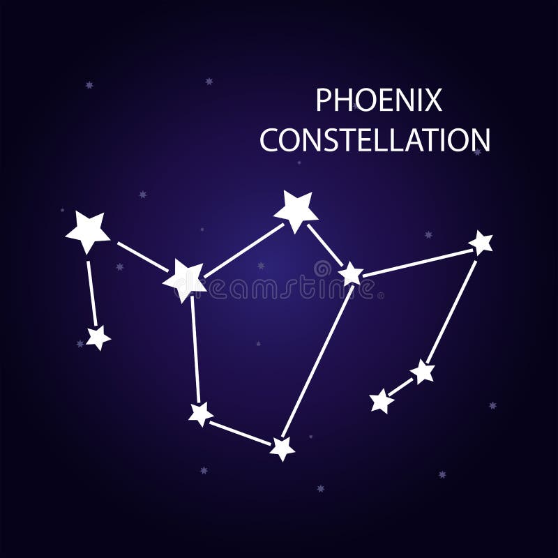 The Constellation of Phoenix with Bright Stars. Vector Illustration ...