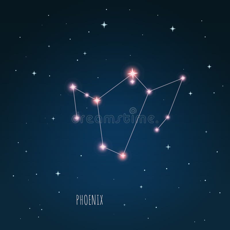Constellation Phoenix Scheme in Starry Sky Space Stock Vector ...