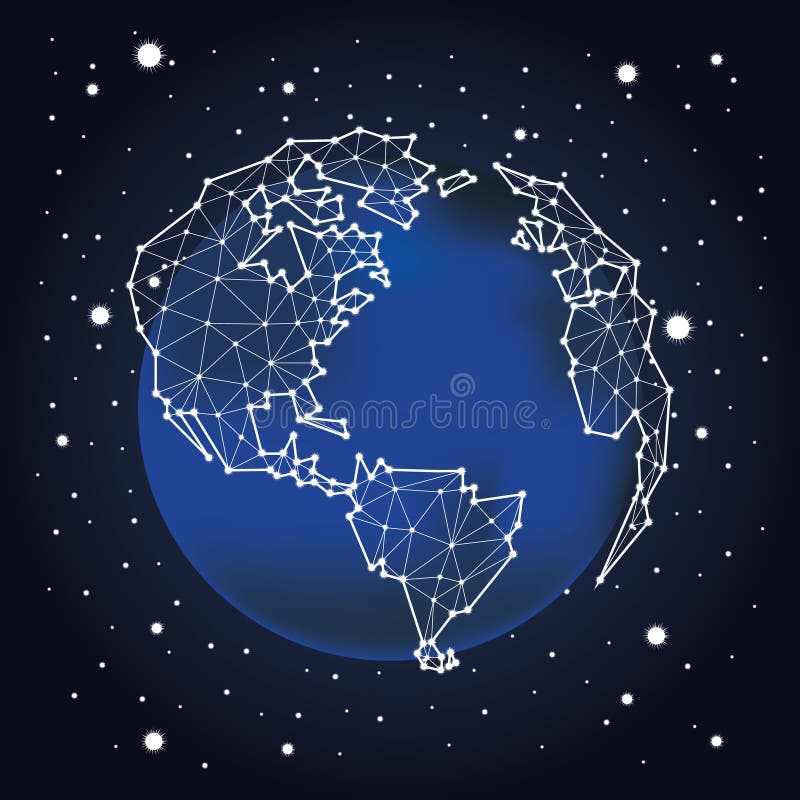 Constellation. Planet Earth. Space Stock Vector - Illustration of ...