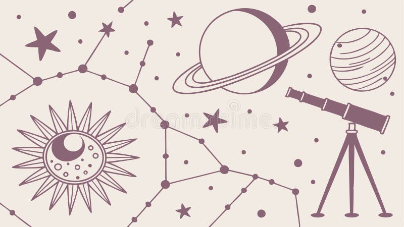 Constellation and Planets Astronomy and Space Science Illustration ...