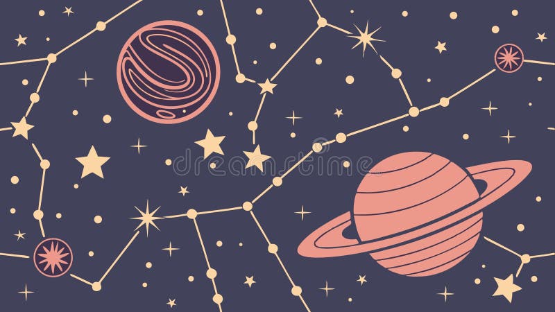 Constellation Planets, Cosmic Pattern Vector Design Generative AI Stock ...