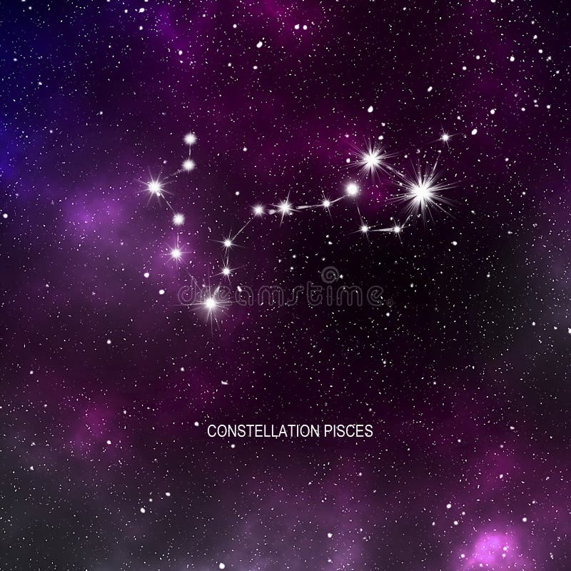 Constellation Poissons illustration stock. Illustration du néon - 44440242