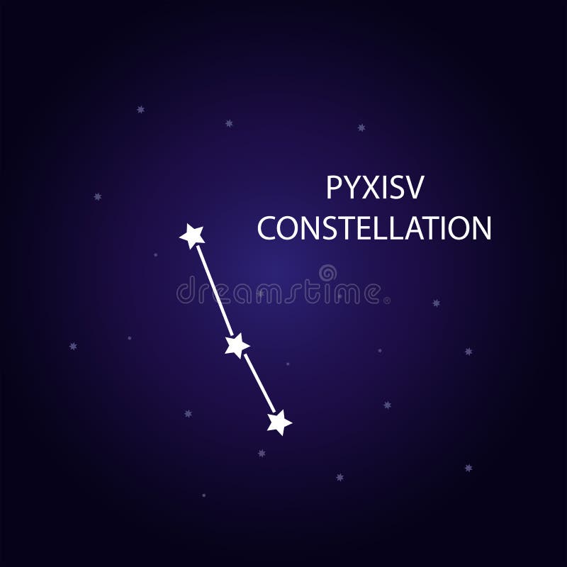 The Constellation of Pyxis with Bright Stars. Vector Illustration Stock ...