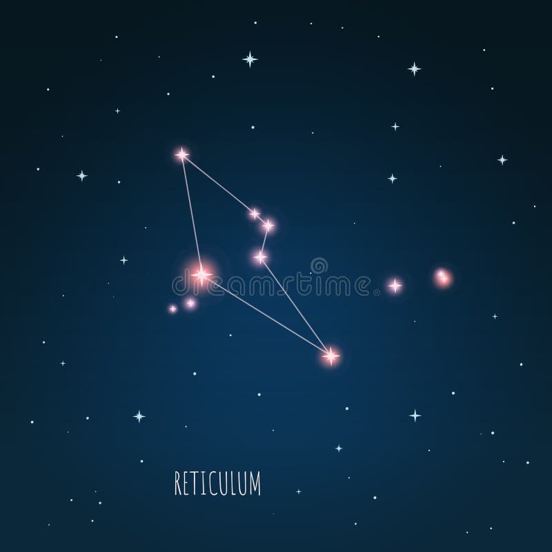 Constellation Reticulum Scheme in Starry Sky Space Stock Vector ...