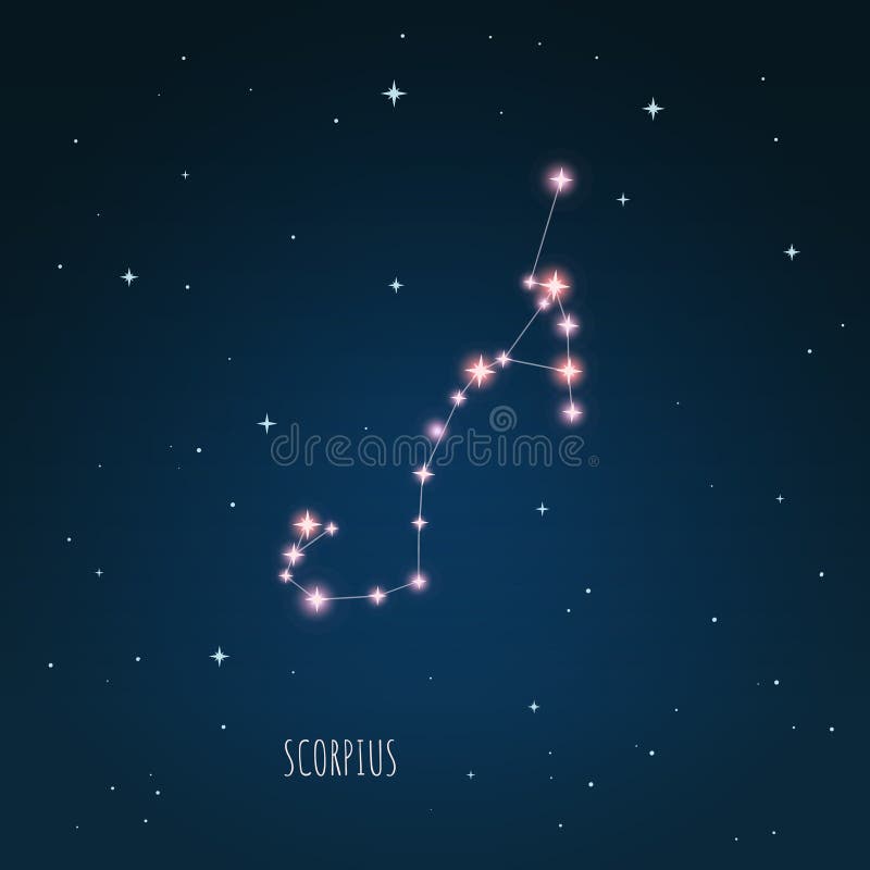 Constellation Scorpius Scheme in Starry Sky Space Stock Vector ...