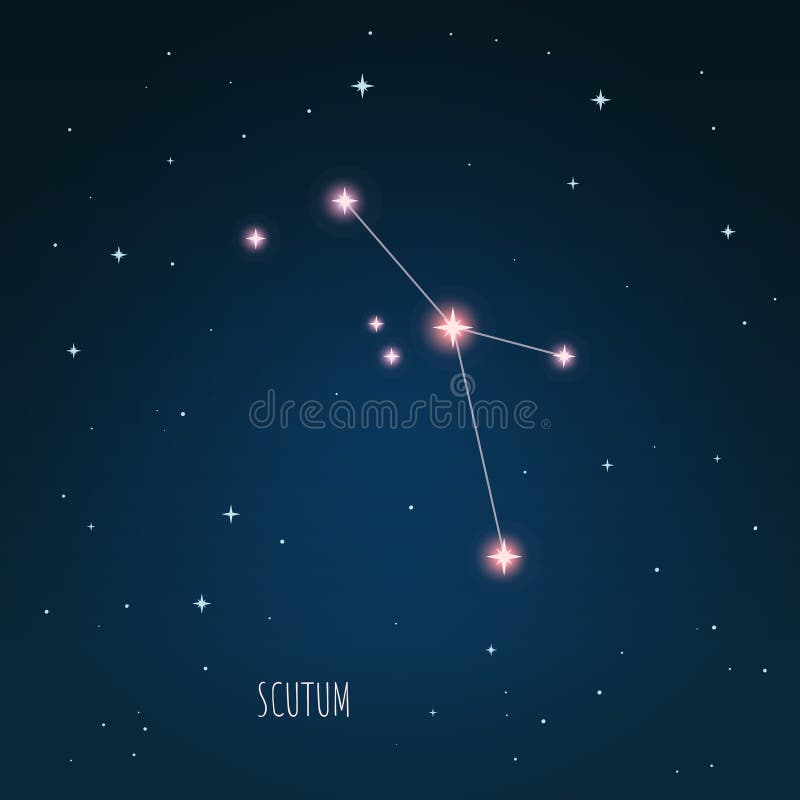 Constellation Scutum Scheme in Starry Sky Space Stock Vector ...