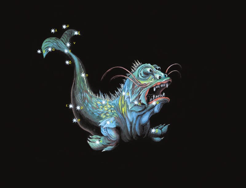 Constellation the Sea Monster Stock Illustration - Illustration of icon ...
