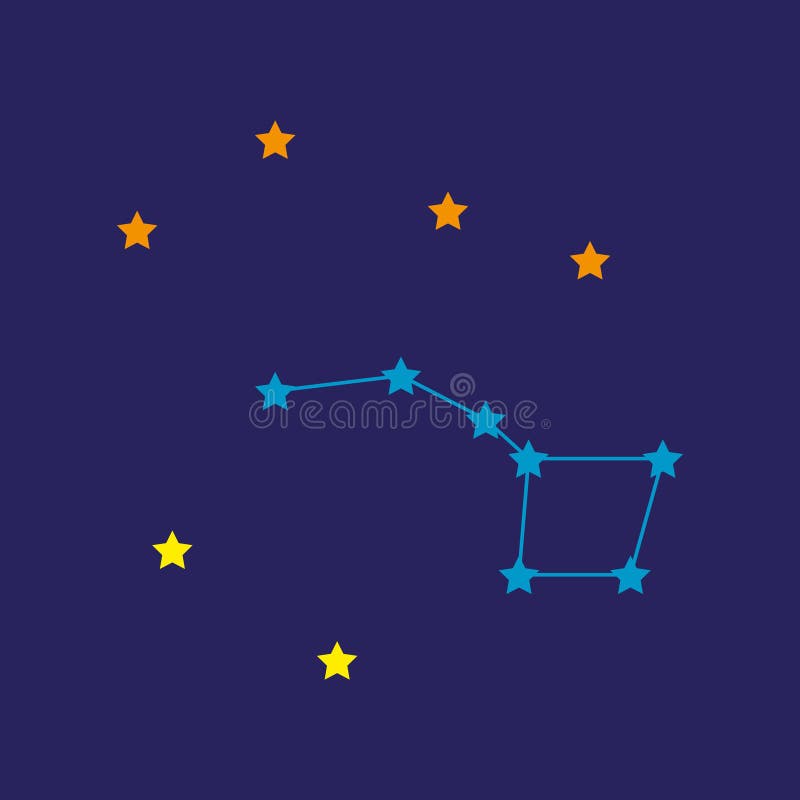 Constellation Shape Vector. Star Group Symbol. Blue Connected Stars ...