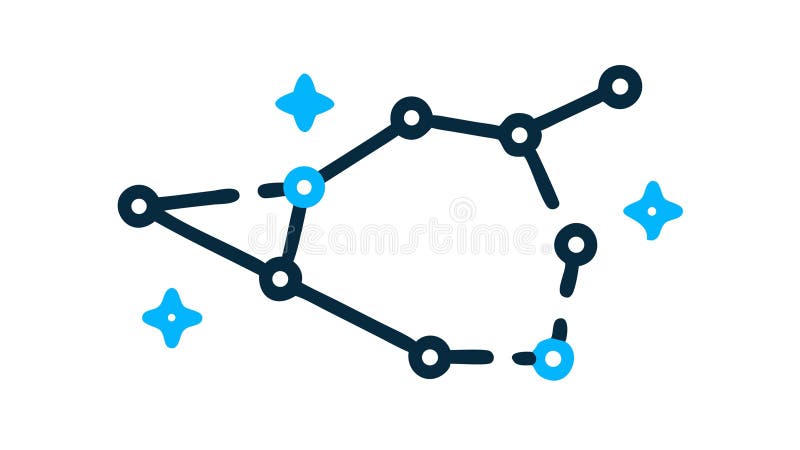 Constellation Star Pattern Connected Dots Icon Vector, Vector Design ...