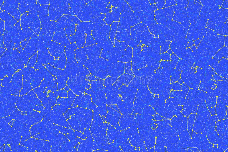 Constellation of Stars Seamless Pattern. Blue Space Background Stock ...