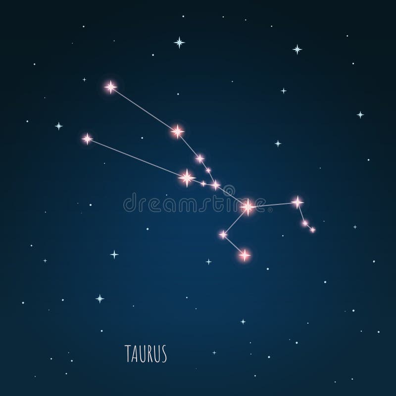 Constellation Taurus Scheme in Starry Sky Space Stock Vector ...