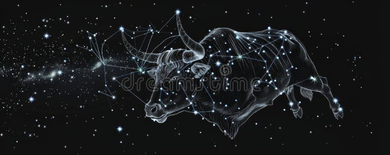 The Constellation Taurus Visualized As a Glowing Bull in the Night Sky ...