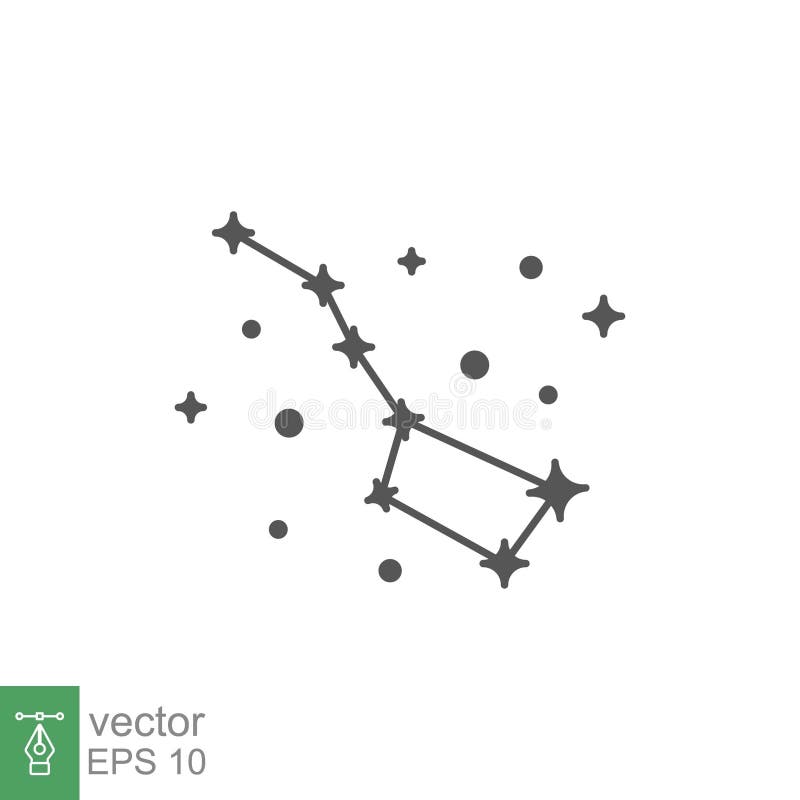 Constellation Ursa Major Big Dipper Great Bear Solid Icon Stock Vector ...