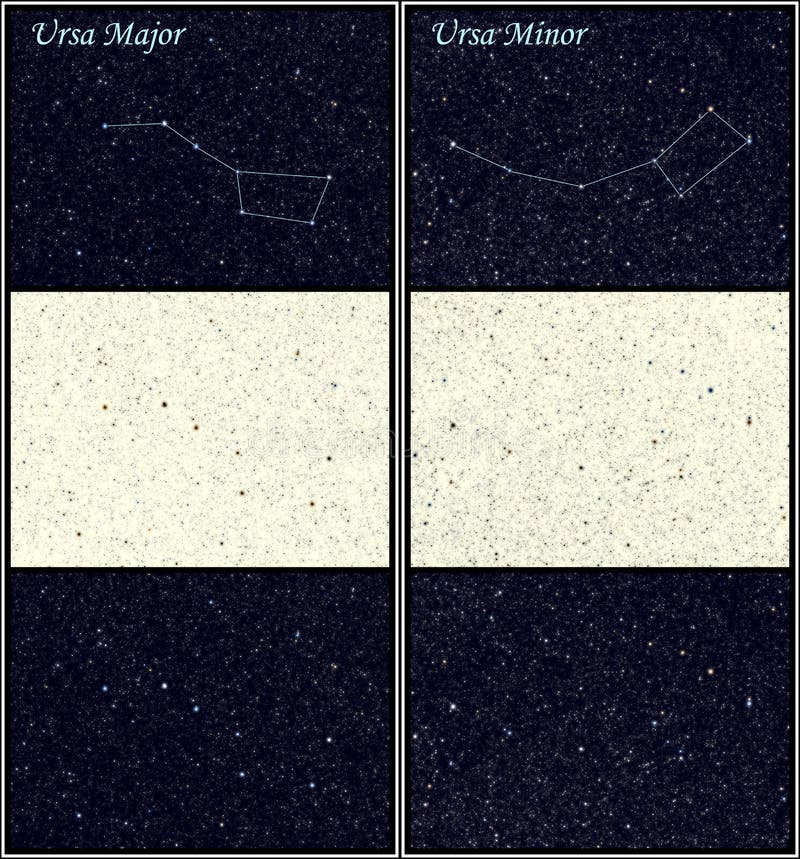 Constellation Ursa Major Minor Stock Illustration - Illustration of ...
