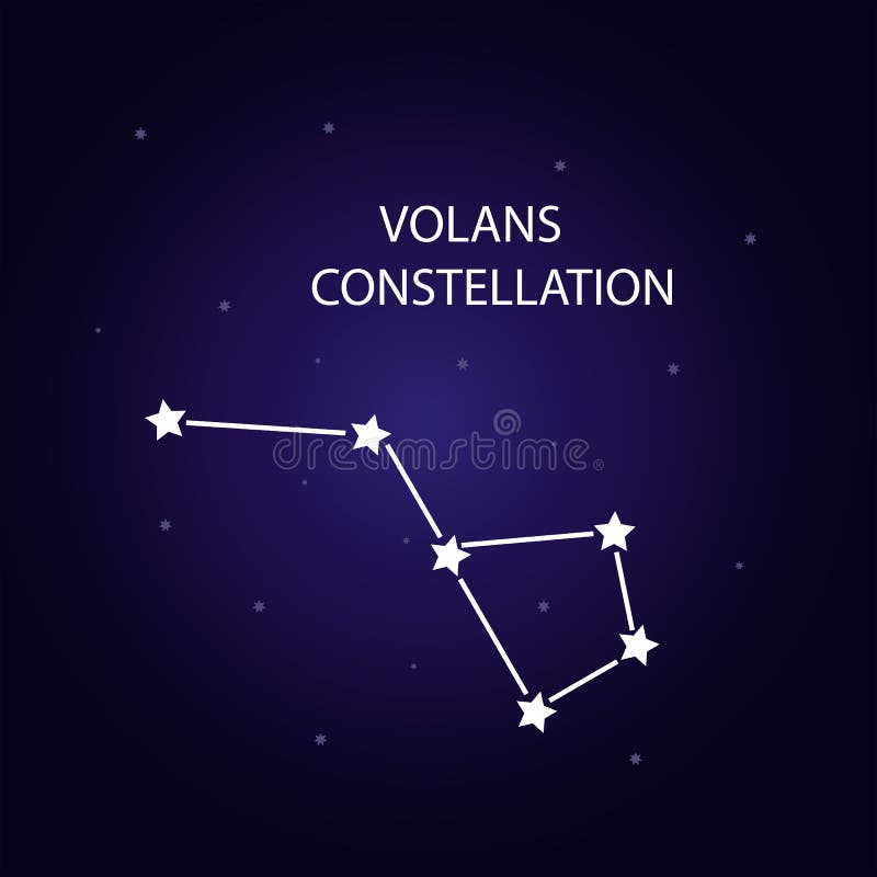 The Constellation of Volans with Bright Stars. Vector Illustration ...