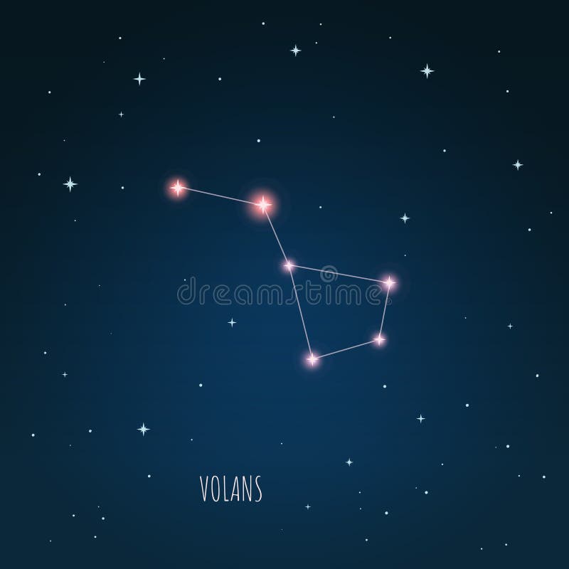 Constellation Volans Scheme in Starry Sky Space Stock Vector ...