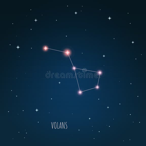 Constellation Volans Scheme in Starry Sky Space Stock Vector ...