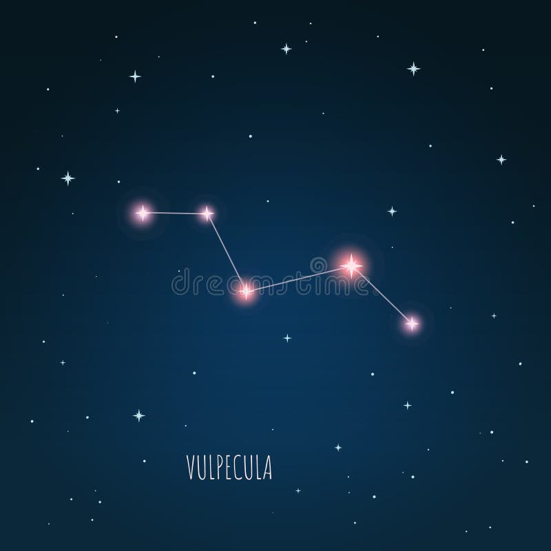 Constellation Vulpecula Scheme in Starry Sky Space Stock Vector ...