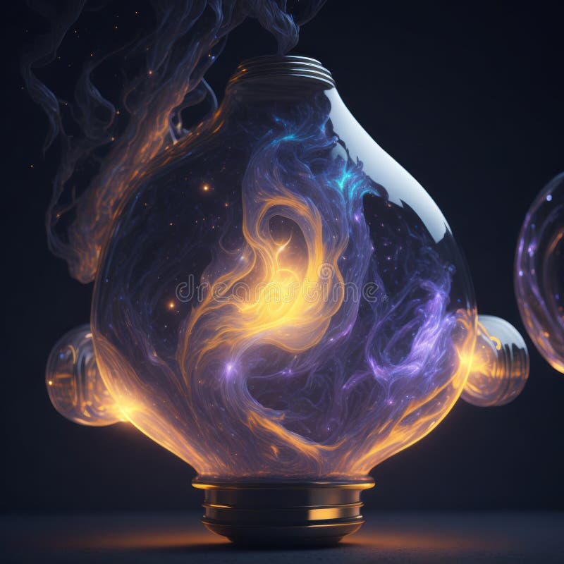 Constellations and Galaxies Inside Decorative Light Bulbs.generative AI ...