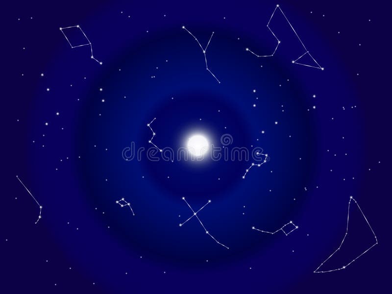 Constellations Zodiac Sky Night Stock Vector - Illustration of social ...