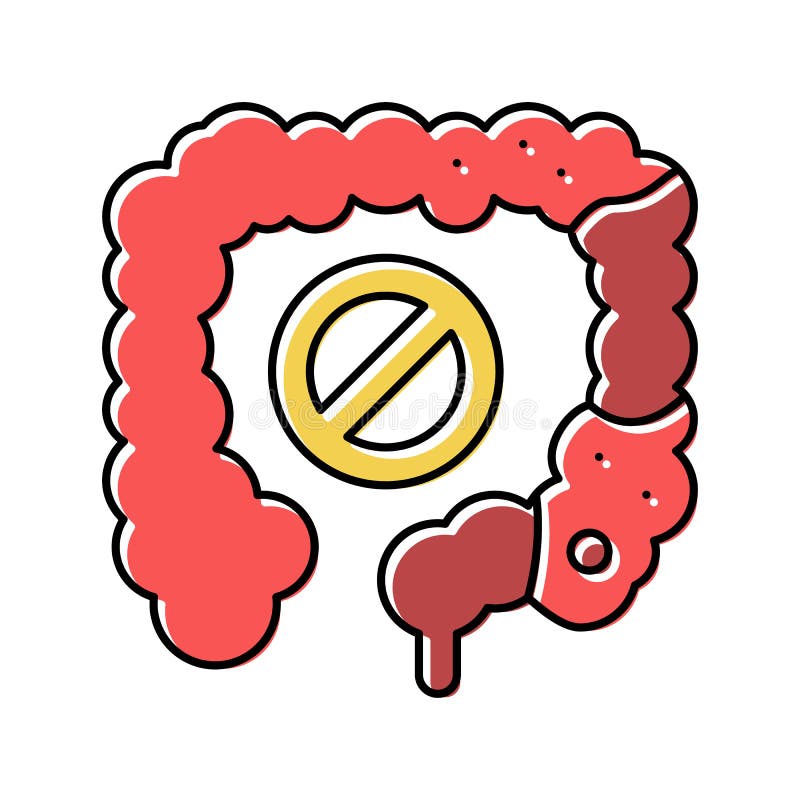 Constipation Digestion System Color Icon Vector Illustration Stock ...