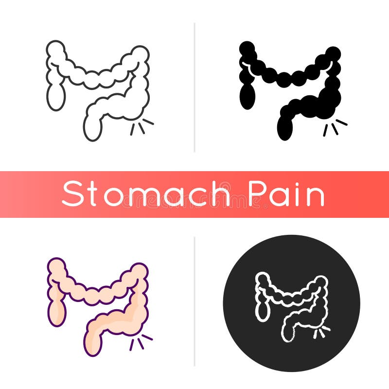 Gut Constipation Icon in Flat Style. Colitis Vector Illustration on ...