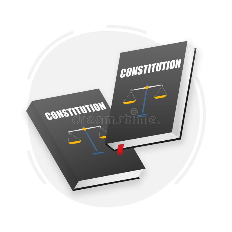 Constitution Book. Law Book in Flat Style Stock Vector - Illustration ...