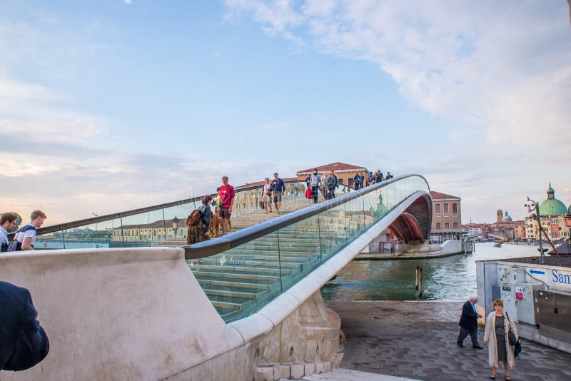 Constitution Bridge in Venice, Italy Editorial Stock Image - Image of ...